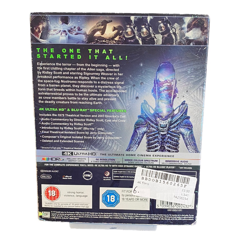 Pre-owned Alien 40th Anniversary (4K Ultra HD + Blu-Ray) - Own4Less